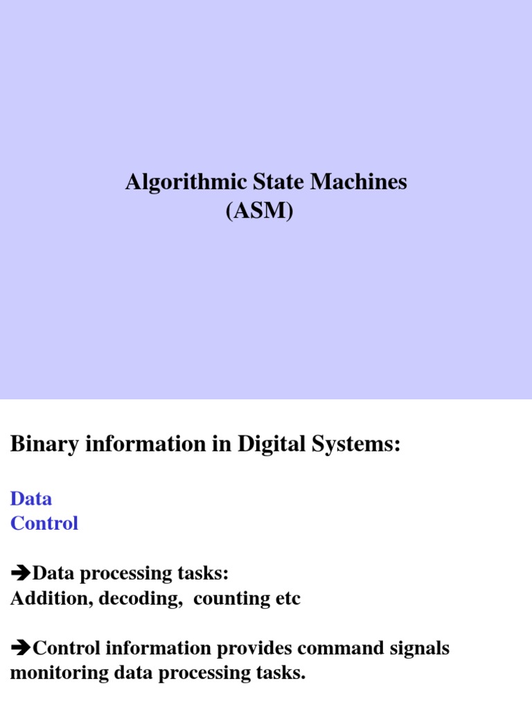 Algorithmic State Machines (ASM) | PDF | Digital Electronics | Algorithms
