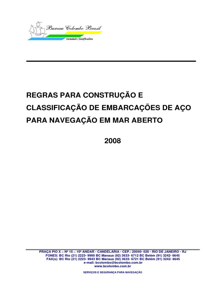 Regras de Construção de Embarcações de Aço | PDF