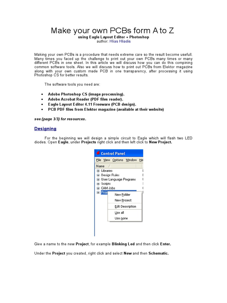 Make Your Own PCBs Form A To Z | PDF | Adobe Photoshop | Printed ...