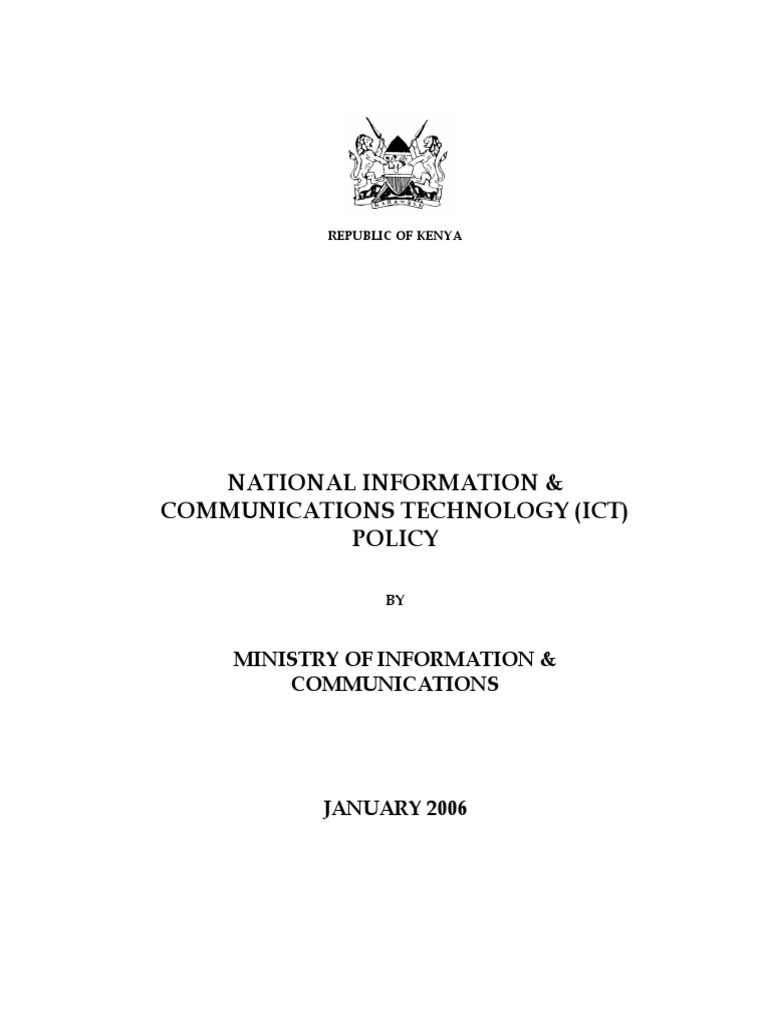 National ICT Policy 2006 | PDF | E Government | Educational Technology