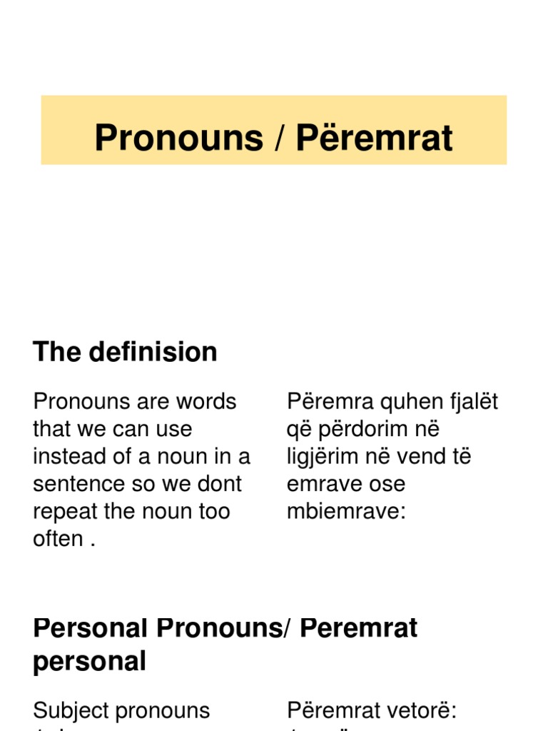 Pronouns Peremrat | PDF