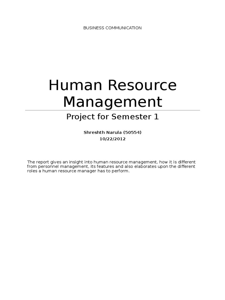 Human Resource Management | PDF | Human Resource Management | Employee ...