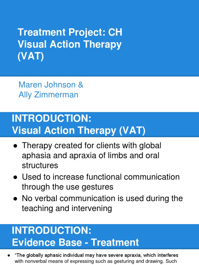 Treatment Project Vat - Visual Action Therapy | PDF | Aphasia | Mental ...