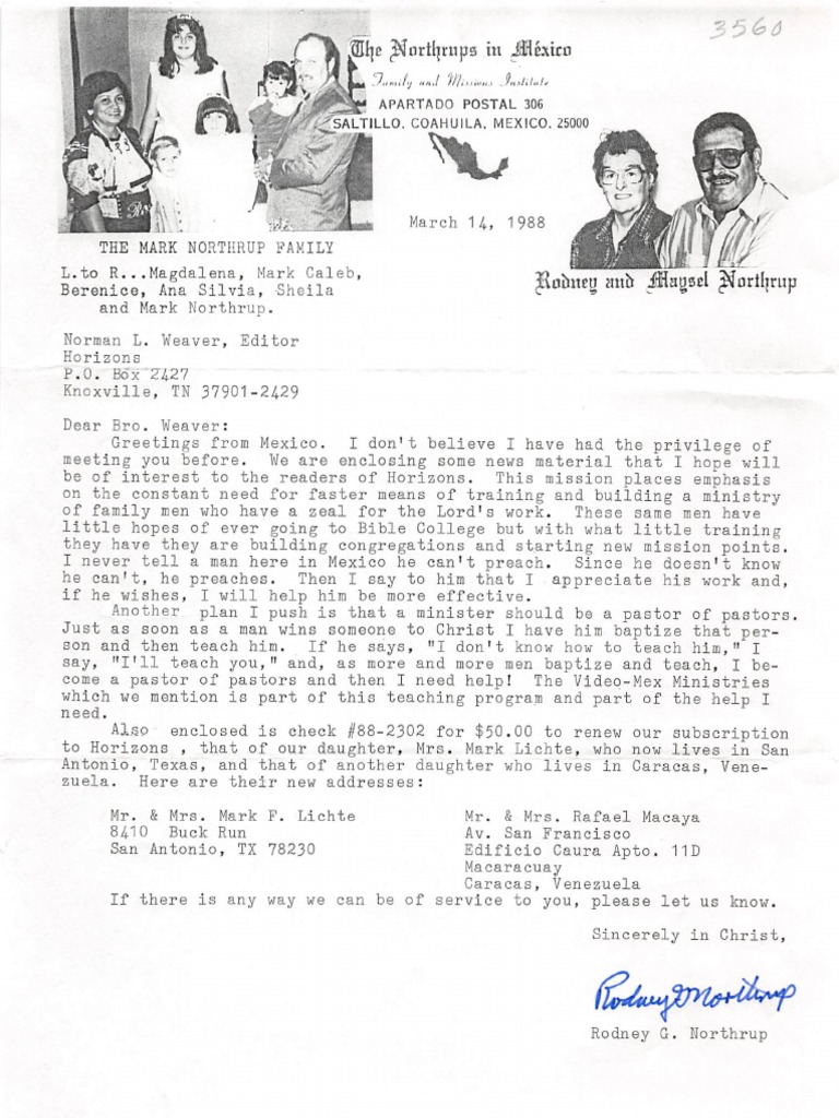Northrup Rodney Maysel 1988 Mexico | PDF | Missionary | Evangelism