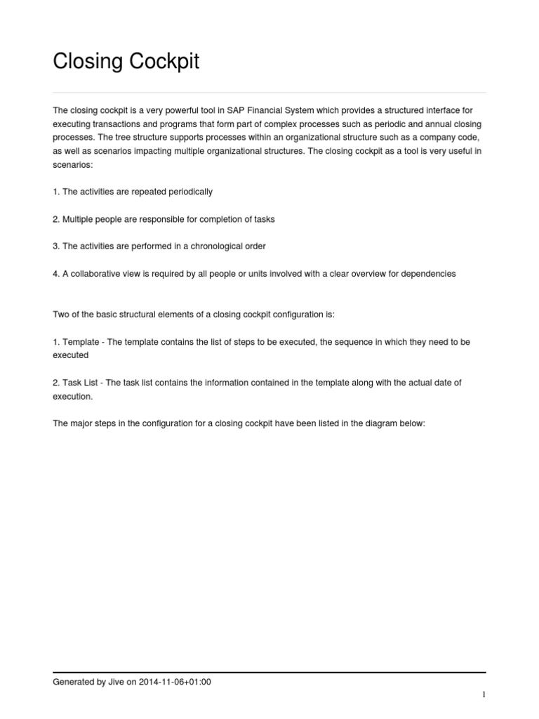 Closing Cockpit | PDF | Hierarchy | Profit (Accounting)