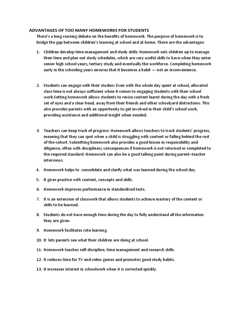 Advantages of Homework Nisa Risma Nindy Prima | PDF | Homework | Learning