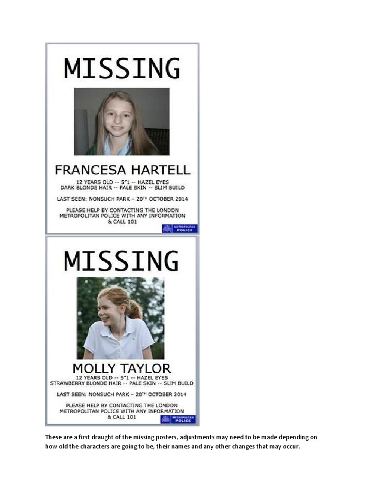 First Draft of Missing Posters | PDF