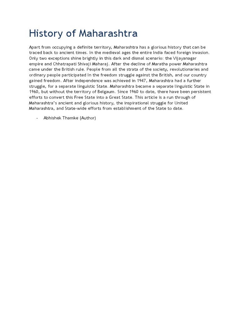 History of Maharashtra | PDF