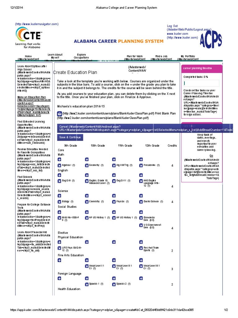 Alabama College and Career Planning System | PDF | Behavior ...