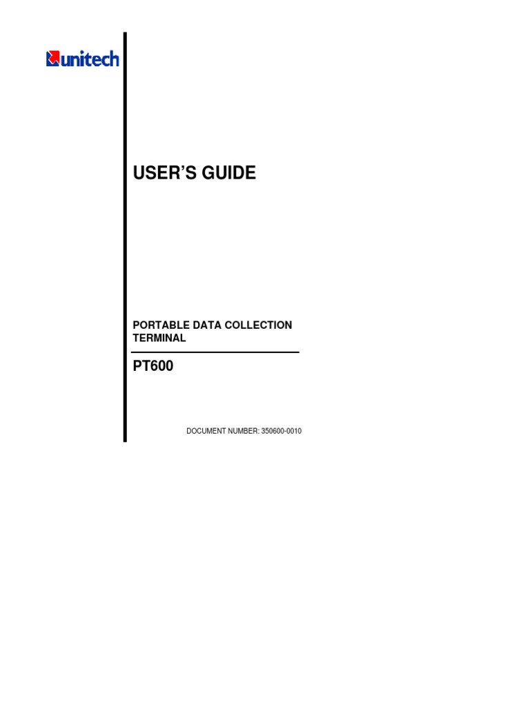 PT600 User Guide: Portable Data Collection Terminal | PDF | Battery ...