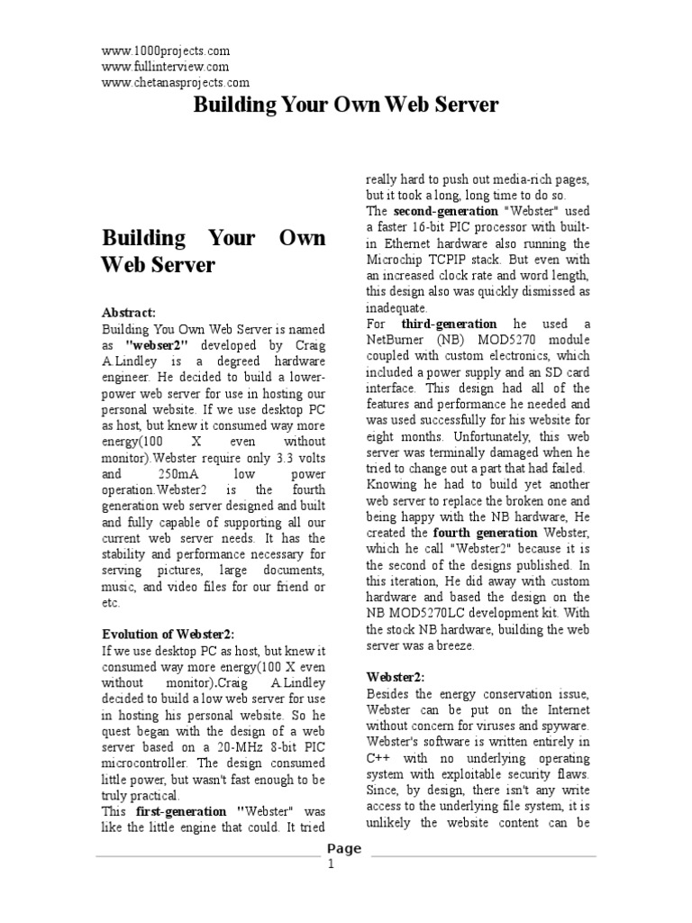 Building Your Own Web Server | PDF | Websites | Web Server