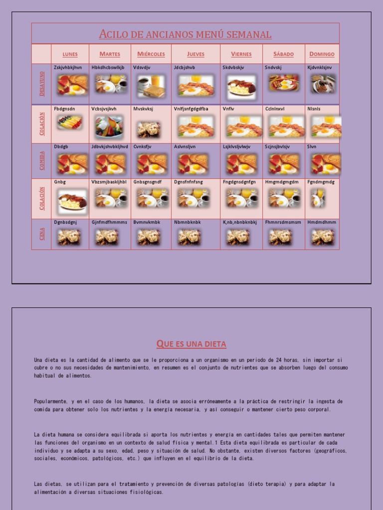 "Asilo de Ancianos - MENU". WORD | PDF