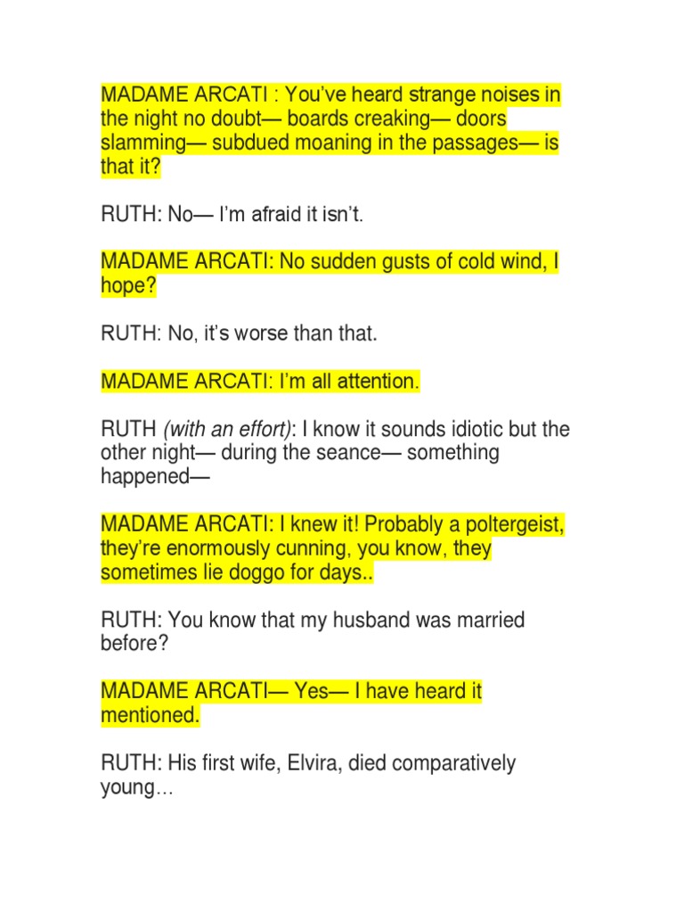 Madame Arcati Script - Blithe Spirit | PDF