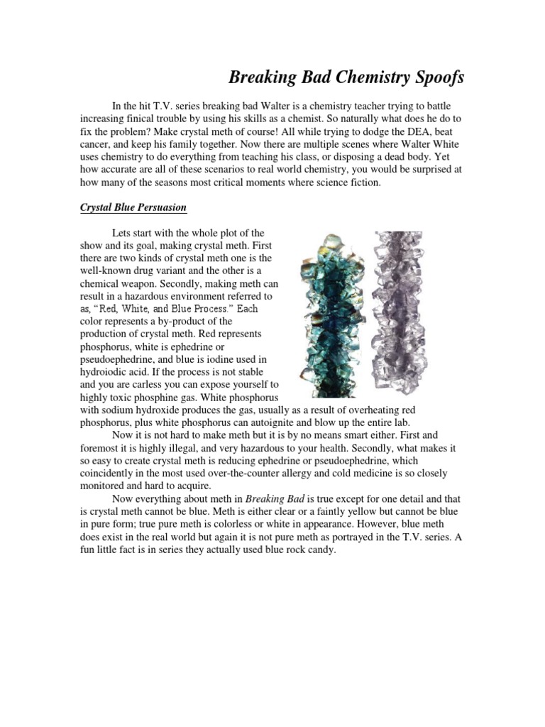 Breaking Bad Chemistry Myths | PDF | Explosive Material | Acid