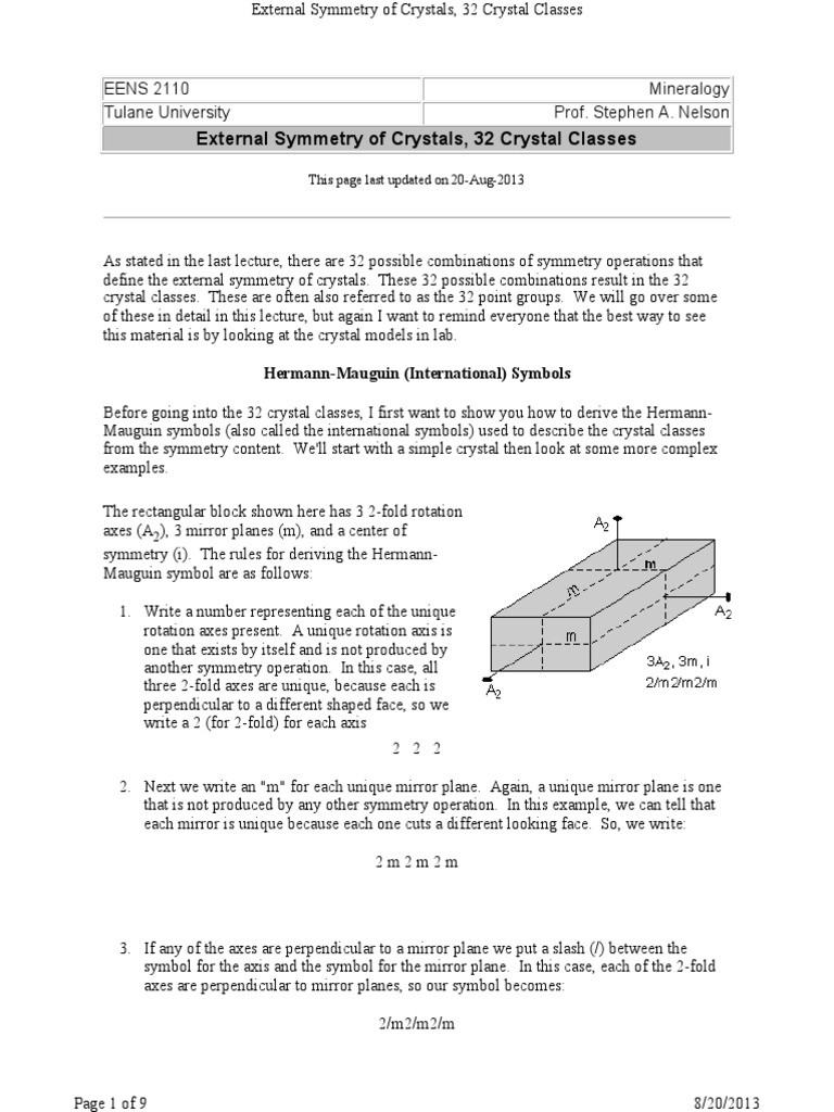 32 Crystal Class | Download Free PDF | Cartesian Coordinate System ...