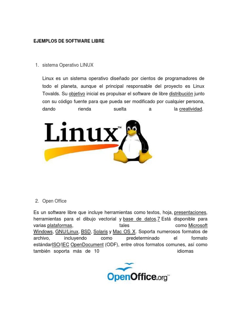 Ejemplos de Software Libre | PDF | Sistema de información geográfica | Software libre