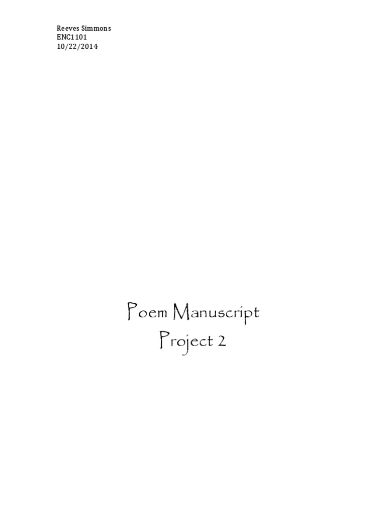 Poem Manuscript Final Draft | PDF | Sonnets | Poetry