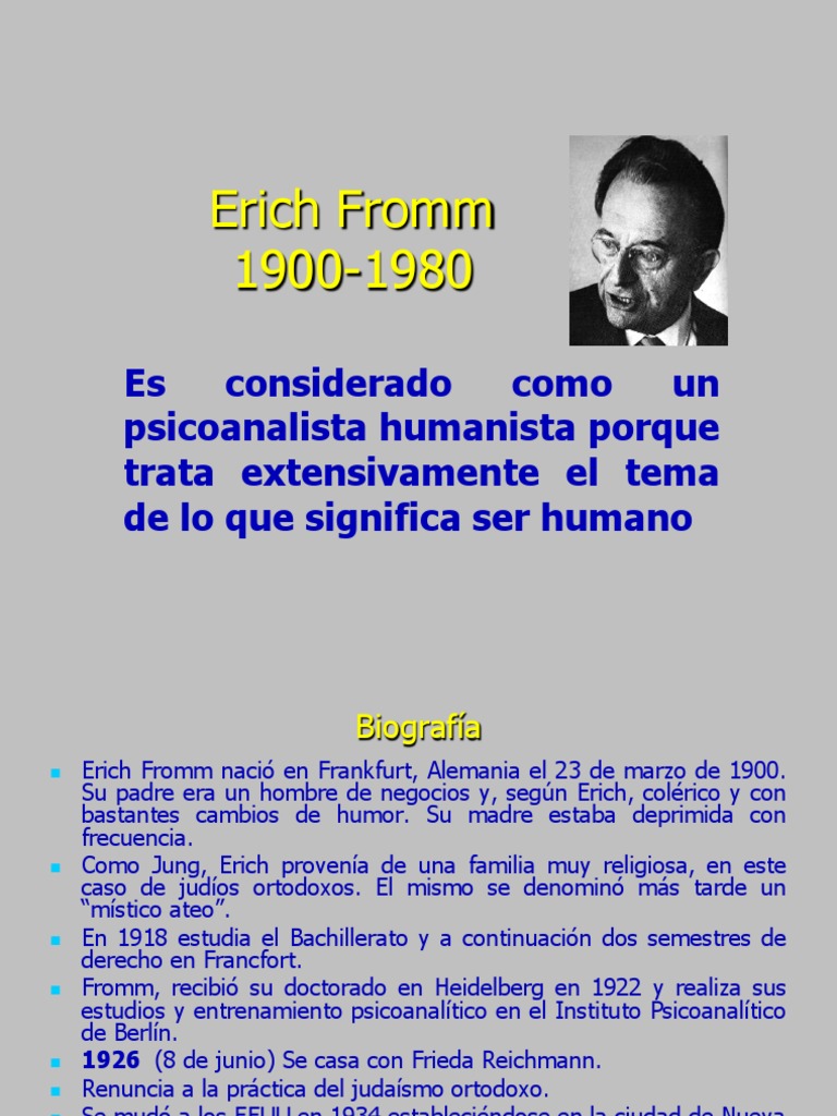 Biografía y legado de Erich Fromm | PDF | Erich Fromm | Amor
