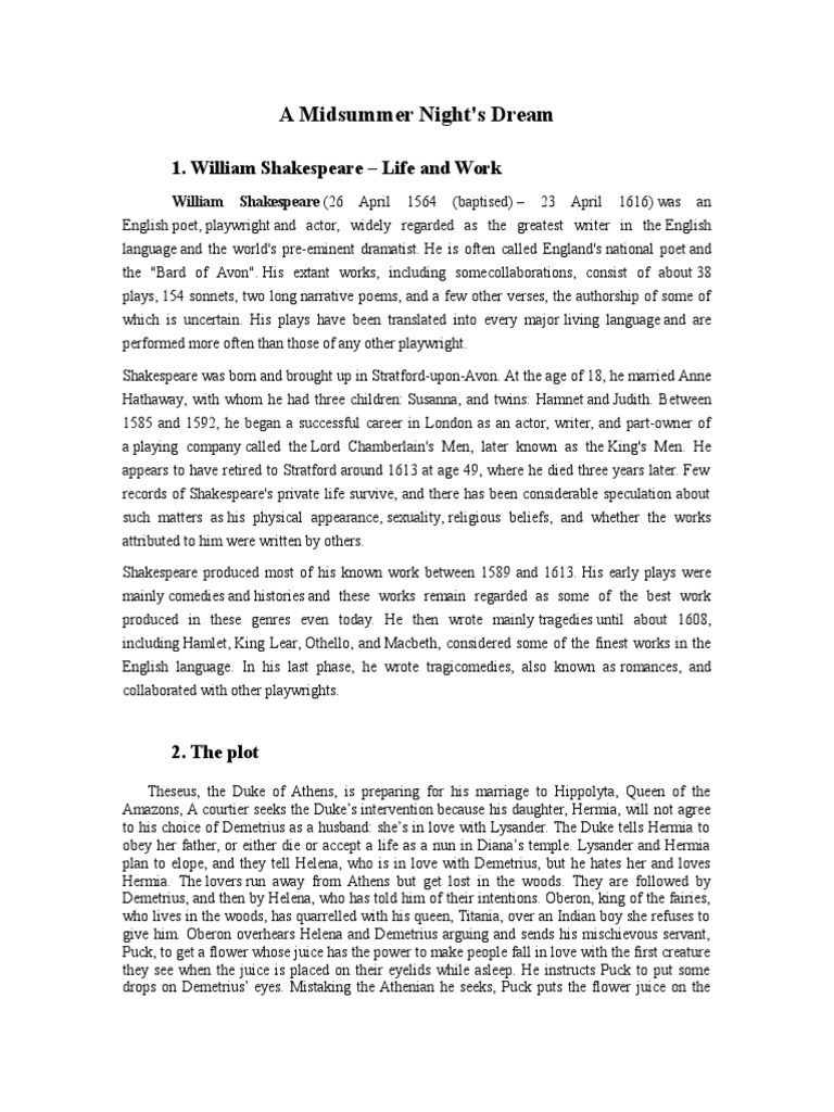 A Midsummer Night - S Dream | PDF | A Midsummer Night's Dream | William ...