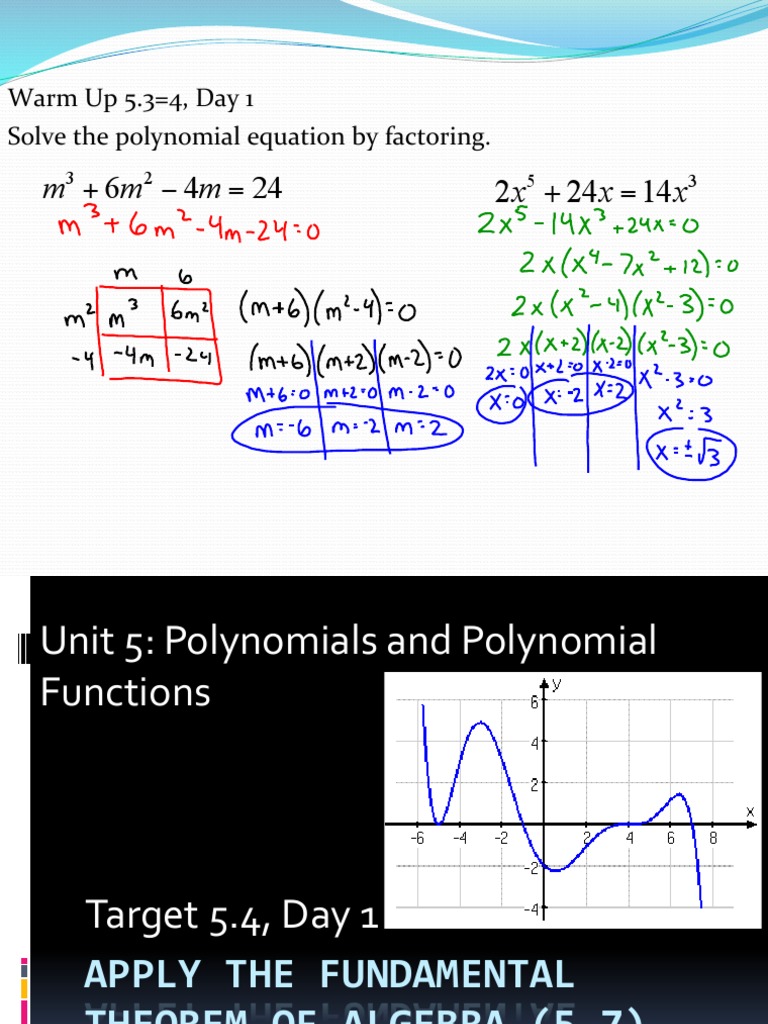 Alg 2 t5 4 | PDF | Zero Of A Function | Polynomial