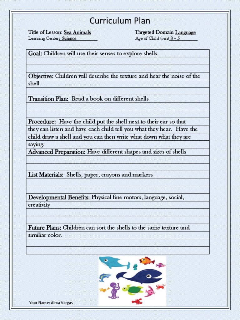Curriculum Plan Observing Shells Language | PDF | Pedagogy | Psychology