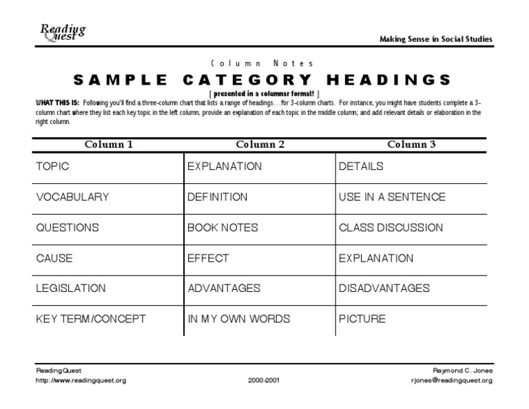 3 Column Example | PDF | Language Arts & Discipline | Foreign Language ...