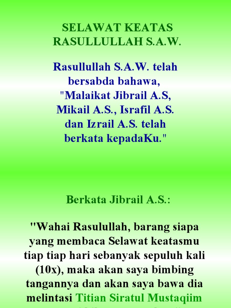 Kelebihan Berselawat ke atas Nabi | PDF
