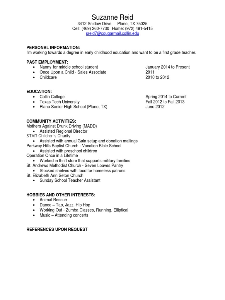 Sue Resume | PDF | Childhood | Schools