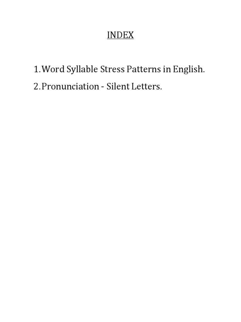 Stress Patterns | PDF | Estrés (lingüística) | Sílaba