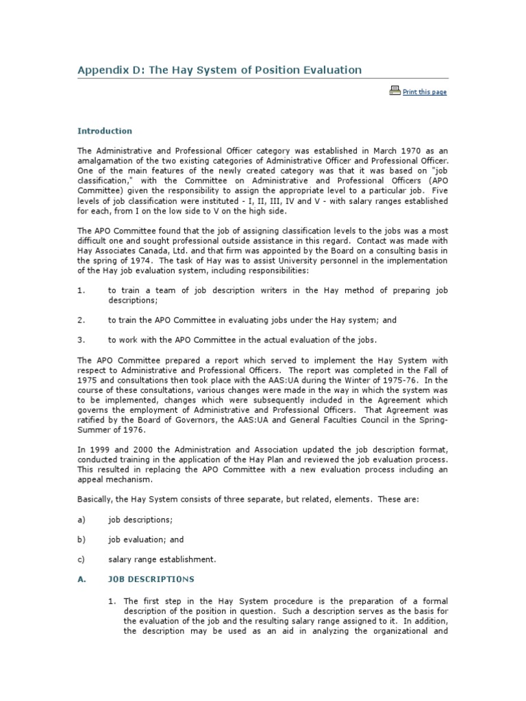 Hay 2 Position Evaluation | PDF | Evaluation | Performance Appraisal