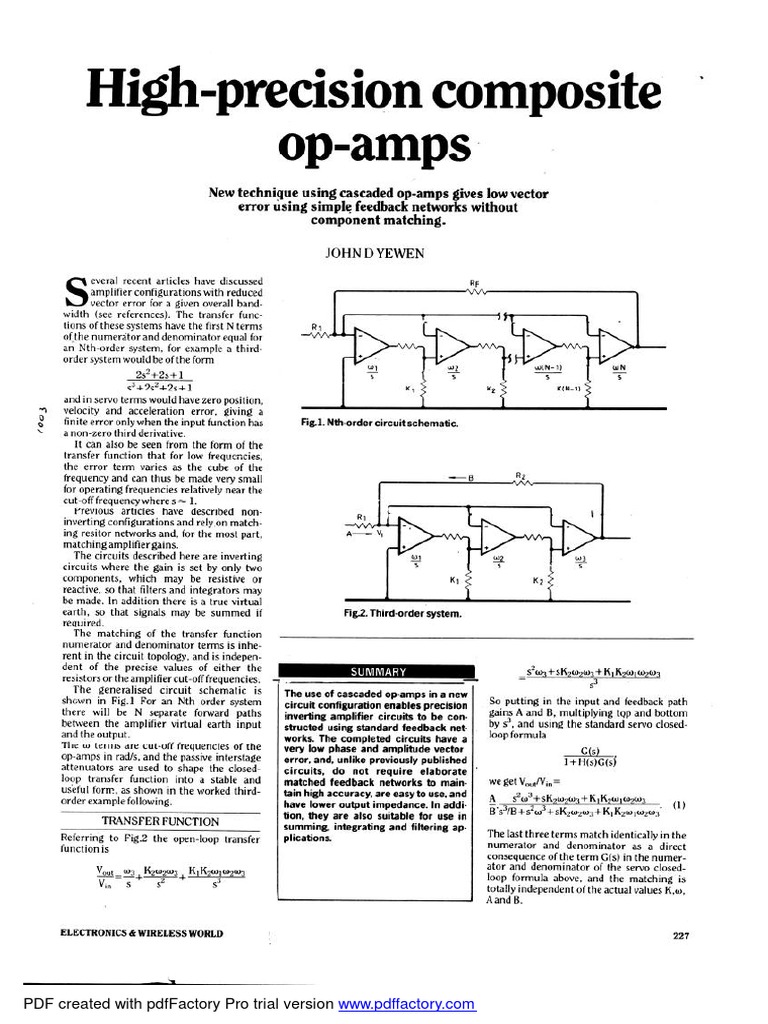 Yewen High-Precision Composite Op-Amps | PDF