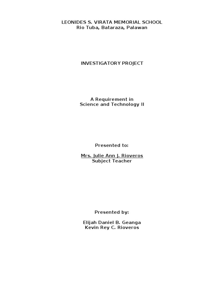 Investigatory Project | PDF | Pulp (Paper) | Paper