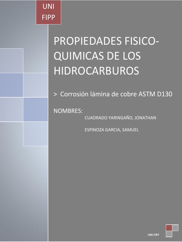 Corrosion de Cobre ASTM D130 | PDF | Petróleo | Corrosión