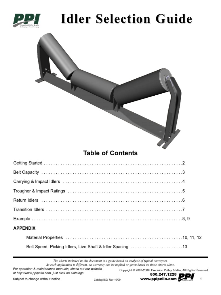 Idler Selection.pdf | Belt (Mechanical) | Materials | Free 30-day Trial ...