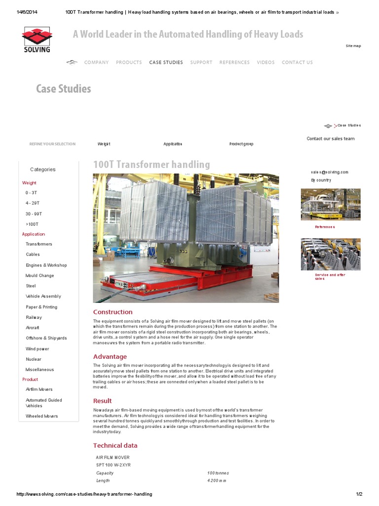 Case Studies: A World Leader in The Automated Handling of Heavy Loads ...