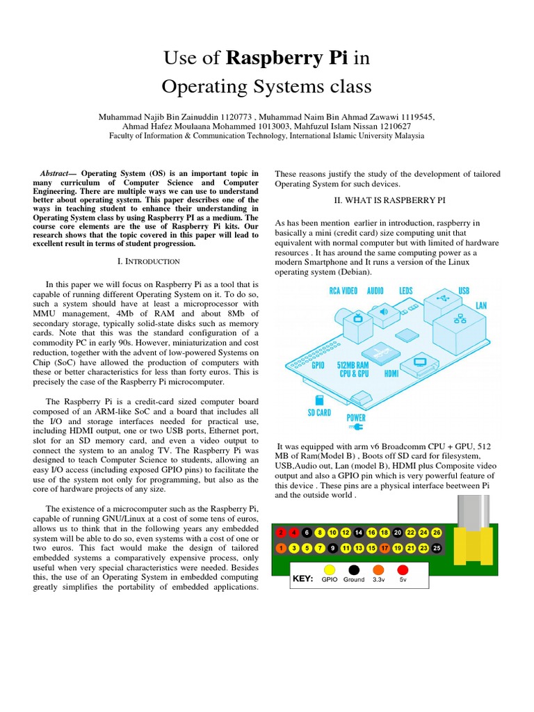 Use of Raspberry Pi in Operating Systems Class | PDF | Raspberry Pi ...