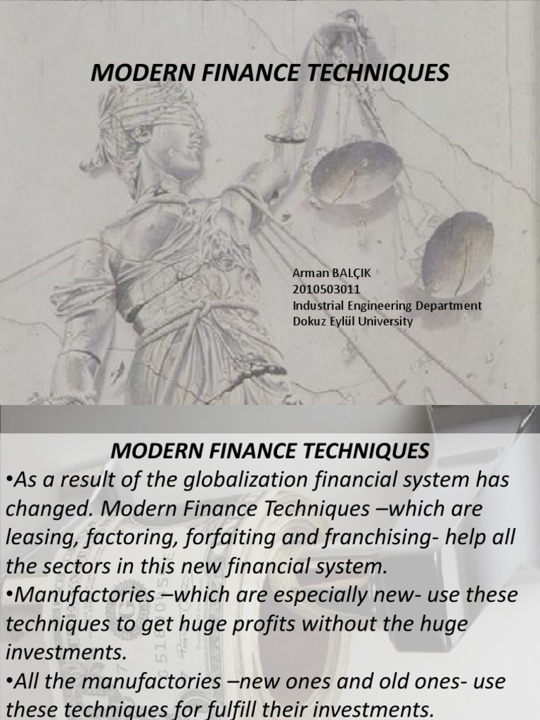 Modern Finance Techniques | PDF | Franchising | Factoring (Finance)