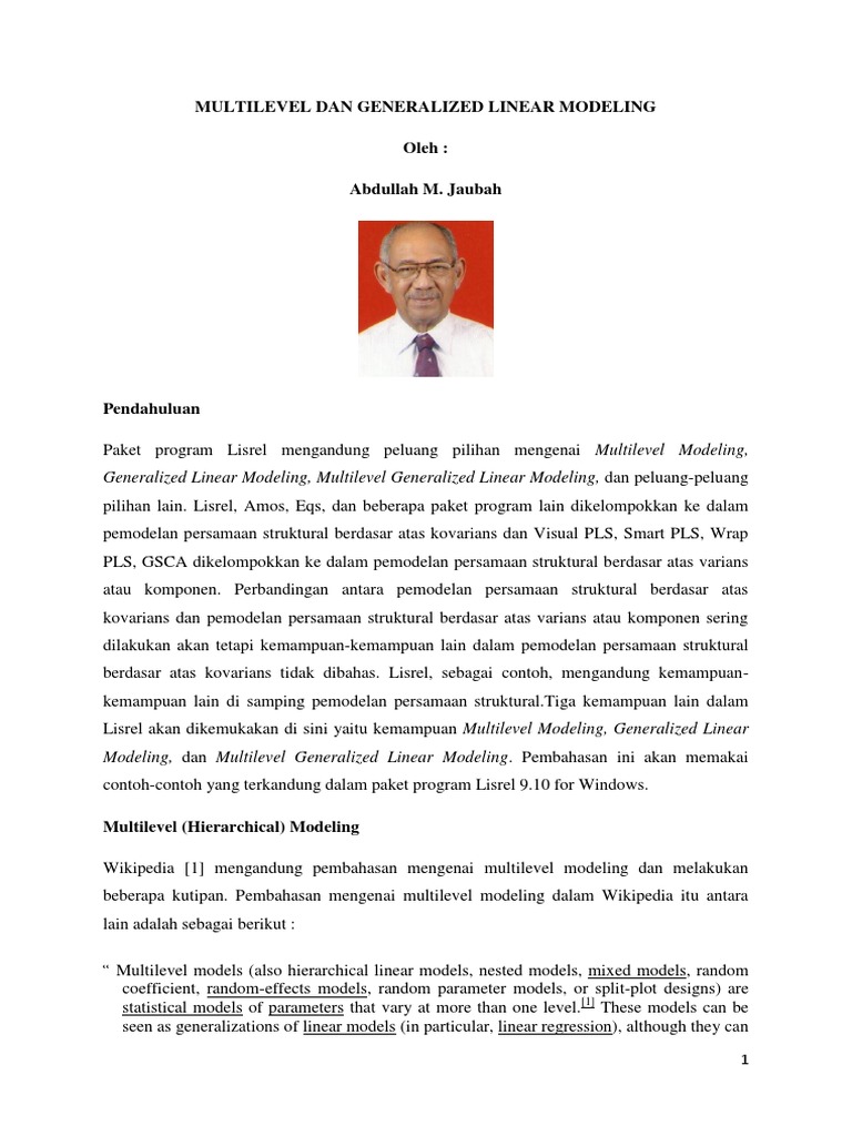 Multilevel Dan Generalized Linear Modeling | PDF