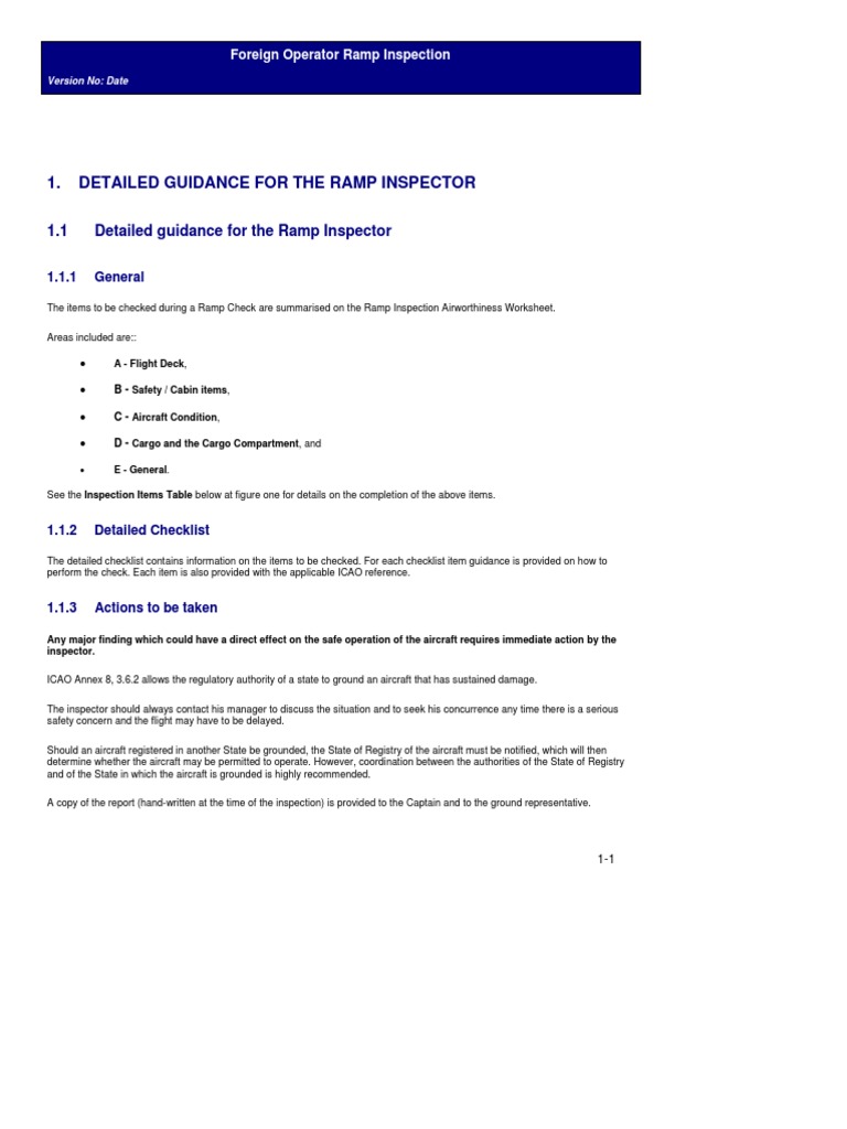 Detailed Aircraft Inspection Guidelines | Flight Attendant | Emergency ...