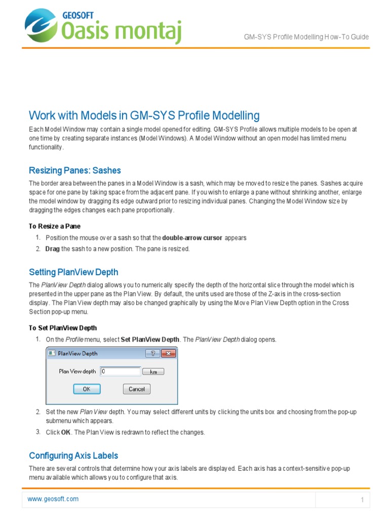 GM-SYS Profile Models | PDF | Menu (Computing) | Window