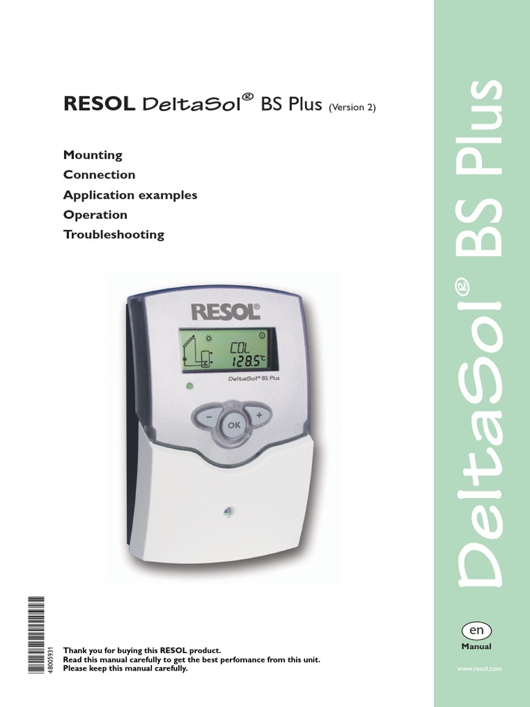 DeltaSol BS Plus V2.Monen | PDF | Electrical Conductor | Relay