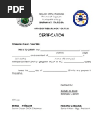 RSBSA Barangay Certificate | PDF