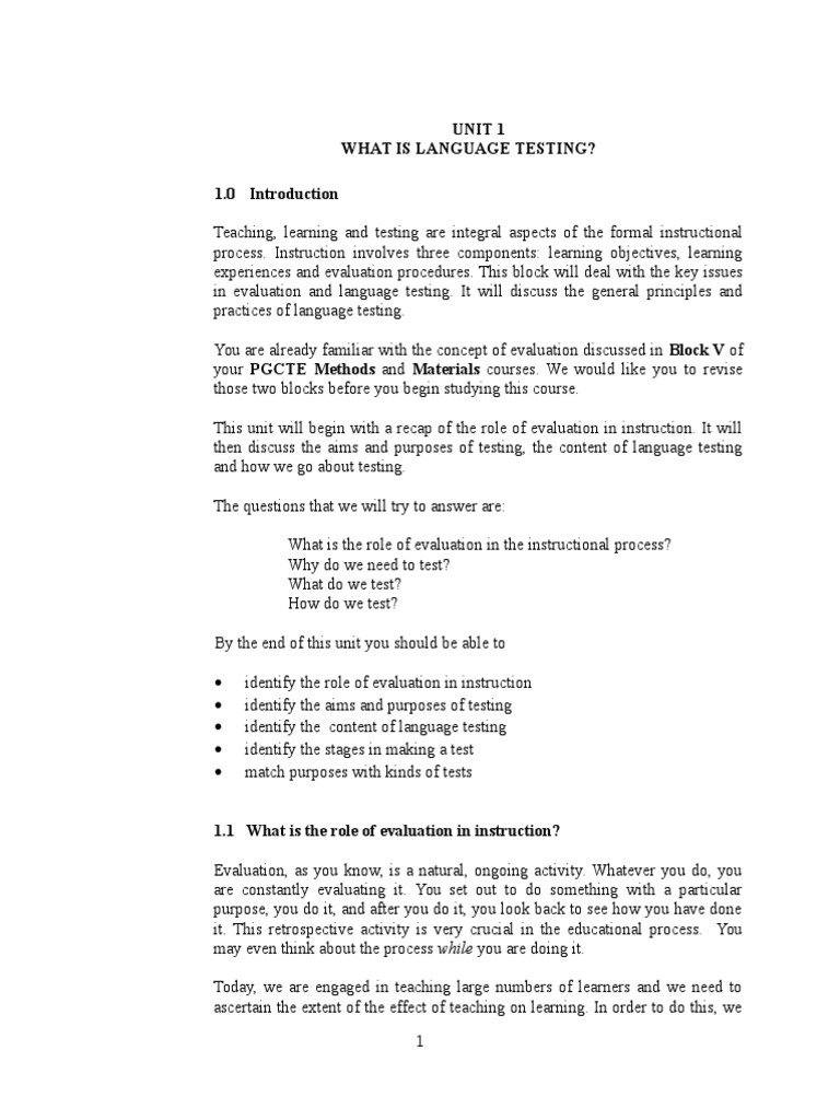 Unit 1 Final | PDF | Test (Assessment) | Educational Assessment