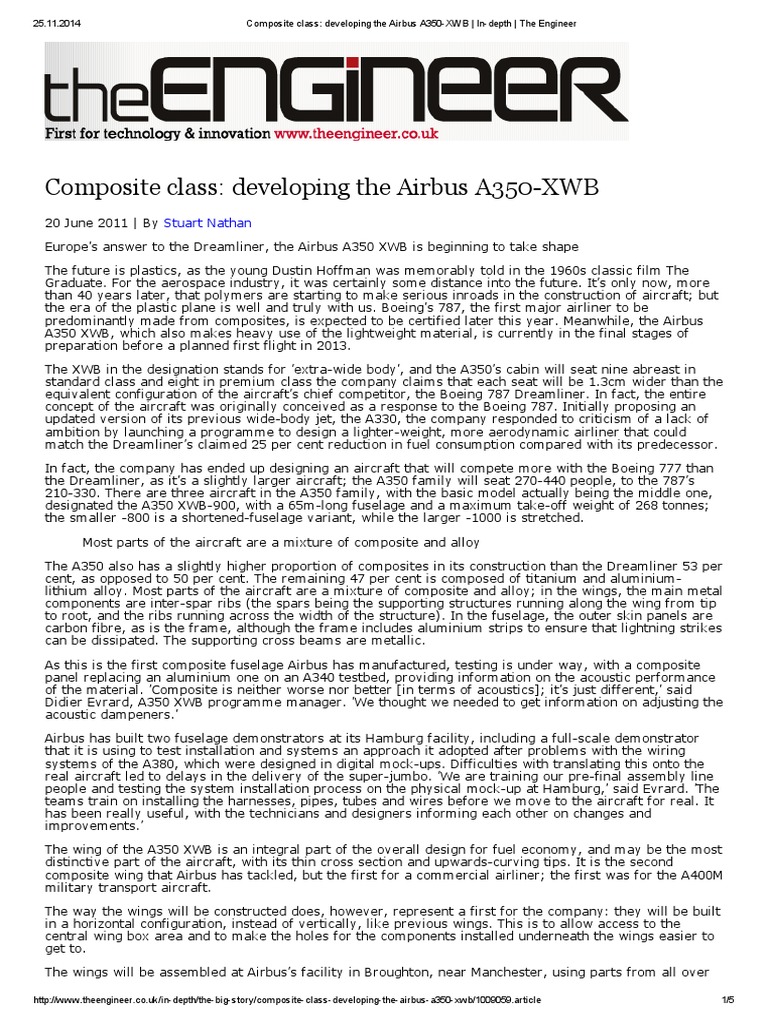 Composite Class - Developing The Airbus A350-XWB - In-Depth - The ...