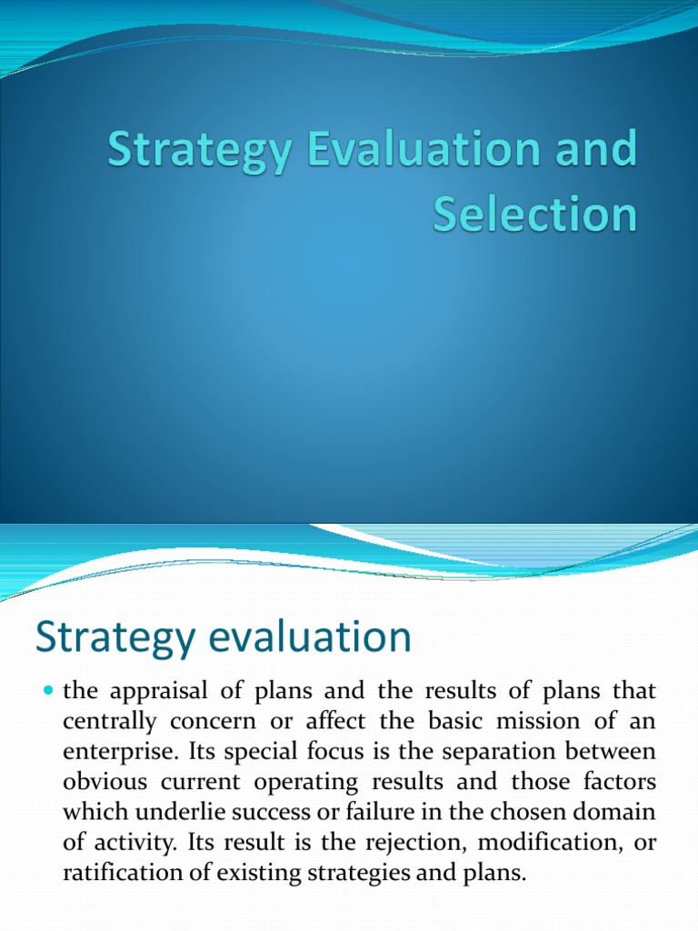 Strategy Evaluation and Competitive Advantage | PDF | Competitive ...