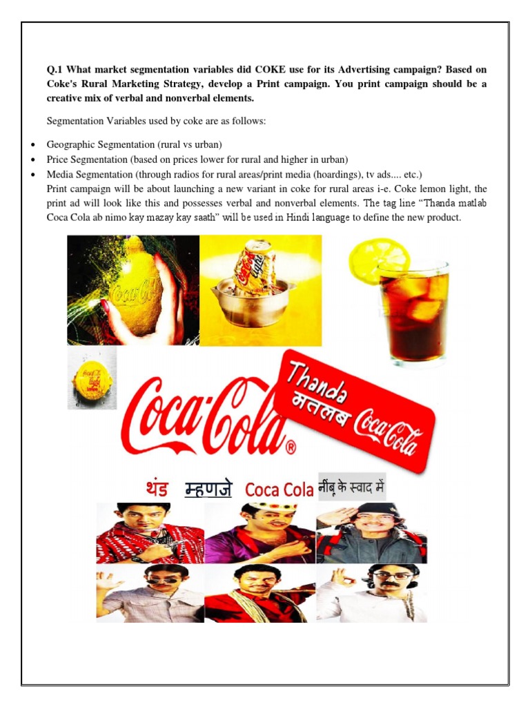 Thanda Matlab Coca Cola | PDF | Coca Cola | Advertising