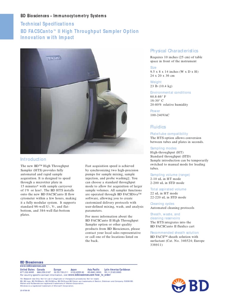 FACSCanto II HTS Option | PDF | High Throughput Screening | Computer ...