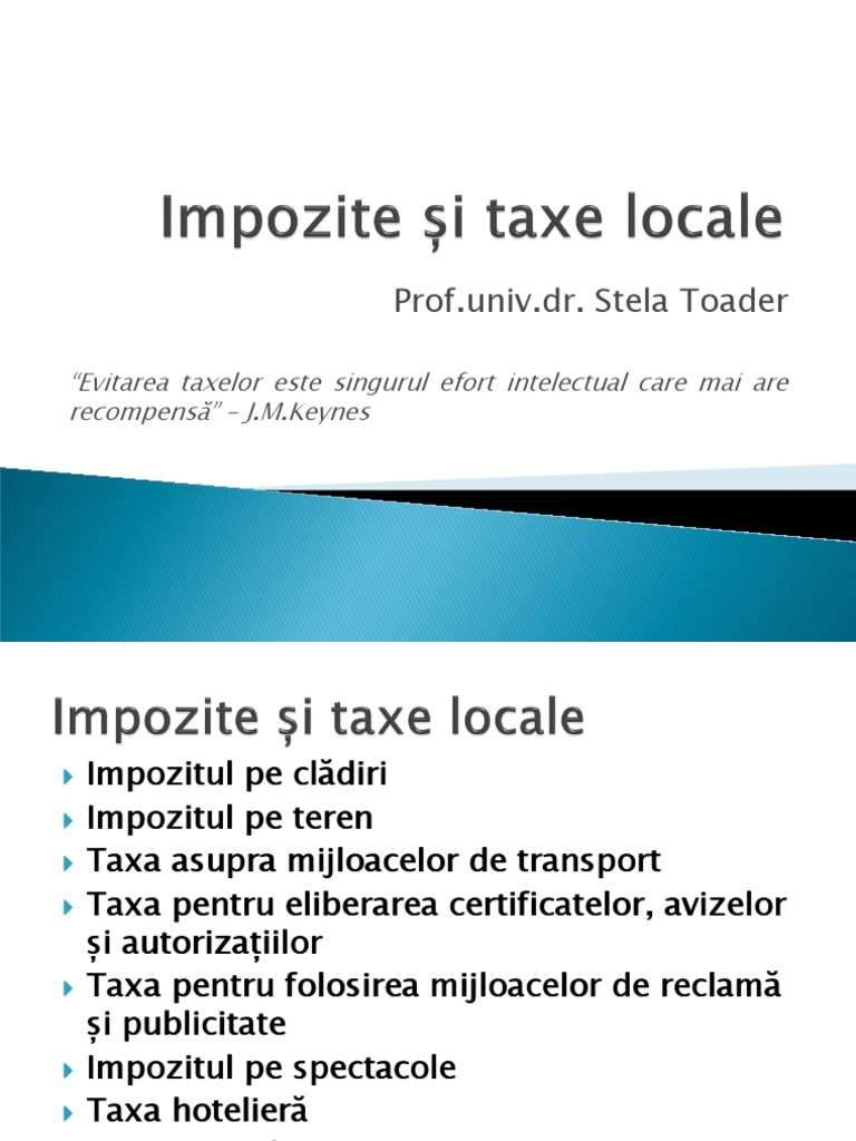 Impozite Si Taxe Locale | PDF