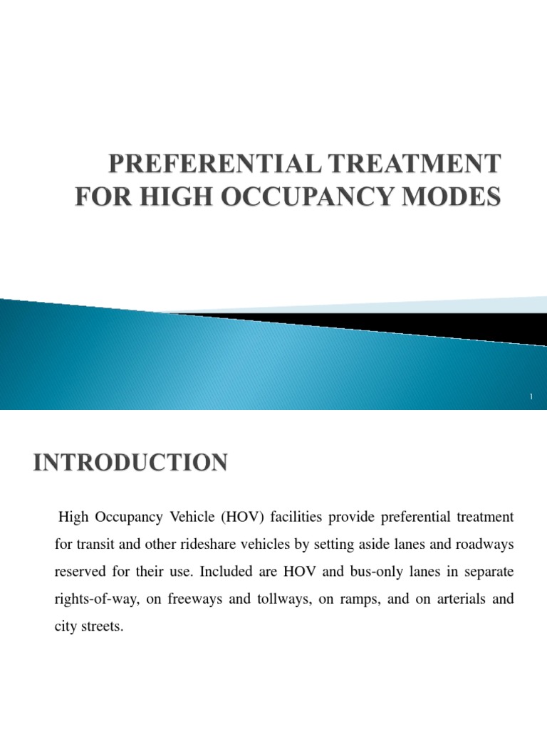 PREFERENTIAL TREATMENT FOR HIGH OCCUPANCY MODES.pptx | Sustainable ...