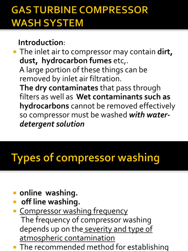 Gas Turbine Compressor Washing Guide | PDF | Gas Turbine | Gas Compressor
